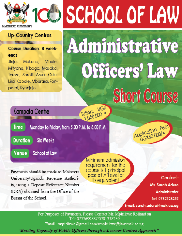 Administrative Officers’ Law Short Course – Makerere University School ...